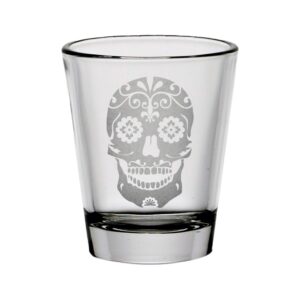 sugar skull shot glass (clear)