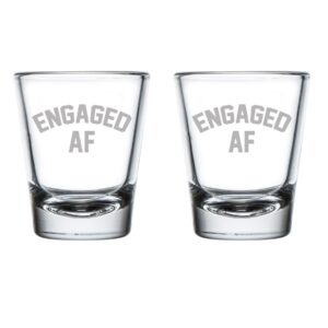 set of 2 shot glasses 1.75oz shot glass engaged af funny engagement