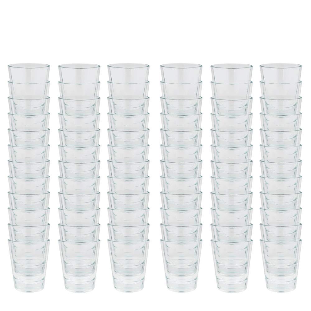 Rockin 72 Pack Clear Shot Glasses Heavy Base 1.5 Ounces Bulk Sets, All-Purpose Shot Glass Set for Whiskey, Tequila Round Shots - Restaurants, Café, Inn, Hotels, Bars Shot Glass(72)