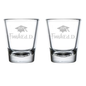 mip set of 2 shot glasses 1.75oz shot glass edd finished doctor of education funny class of 2024 grad graduation gift