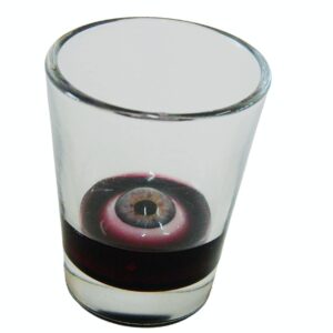 Dead Head Props Eyeball Shot Glass in a pool of resin blood 1.5oz realistic life size