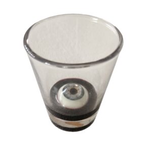 Dead Head Props Eyeball Shot Glass in a pool of resin blood 1.5oz realistic life size