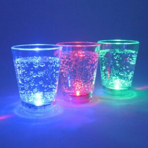 LED Light Up Shot Glasses (Set of 12) - Push Button Light Up LED Shot Glasses with Glowing LED Lights (Assorted Colors)