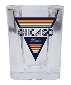 r and r imports chicago illinois 2 ounce square base liquor shot glass retro design