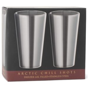 Cork Pops Arctic Chill Silver Freezer Gel Shot Glass Set of 2