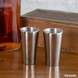 Cork Pops Arctic Chill Silver Freezer Gel Shot Glass Set of 2