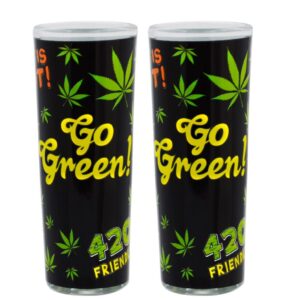 shot glasses - funny novelty shot glass 2 pack for men & women, unique 3.5 oz shot glass set, great gag gifts shot glasses for vodka, whiskey, tequila, espresso, gag gift for men (go green)