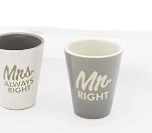 Rockin Mr Right and Mrs Always Right Shot Glass Set of 2 Beautifully Gift Boxed a Great Fun Marriage Wedding Anniversary Engagement Couples Gift Set