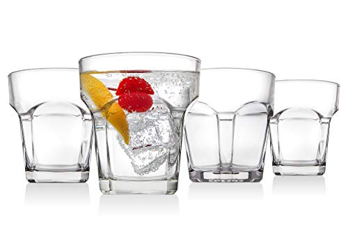 Godinger Old Fashioned Glasses, Beverage Cups, Italian Made - 9oz, Set of 4