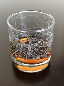 rocks whiskey old fashioned 11oz glass urban city map louisville kentucky