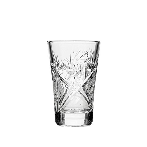 Set of 6, 1.2-Oz Hand Made Vintage Russian Crystal Glasses, Vodka Shots Old-fashioned Glassware