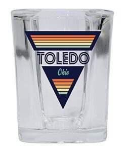 r and r imports toledo ohio 2 ounce square base liquor shot glass retro design