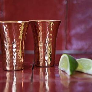 Alchemade Set of Two 2 Ounce 100% Pure Hammered Copper Shot Glasses - Jigger For Tequila, Rum, Gin, Vodka, or Whiskey for Bartenders or Your Home Bar