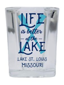 r and r imports lake st. louis missouri souvenir 2 ounce square base liquor shot glass paddle design