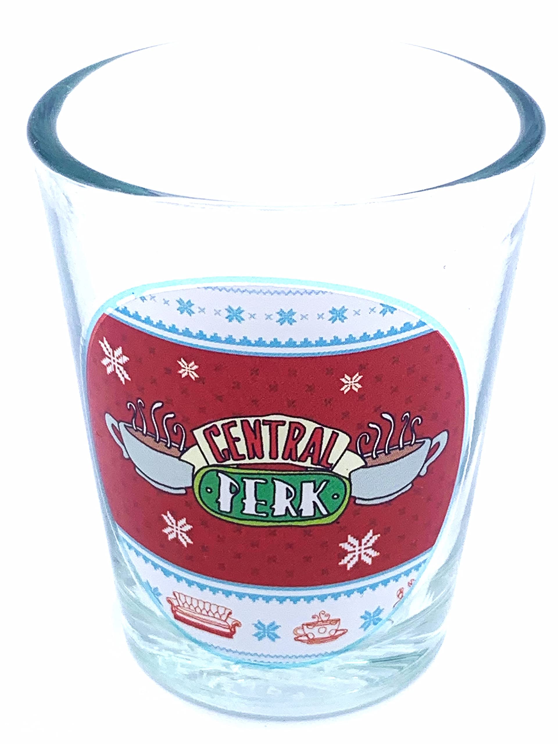 Friends The Television Series Set Of Four Shot Glasses! Featuring The Holiday Armadillo, The Thanksgiving Turkey, Central Perk Logo And Infamous Picture Frame! Fiends TV Show Inspired Glassware Set!