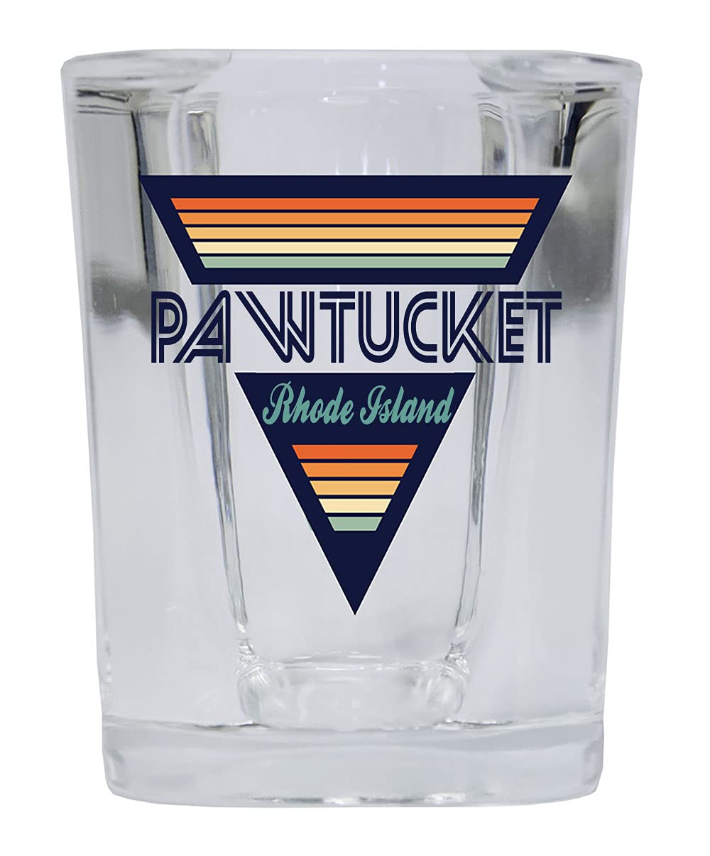 Pawtucket Rhode Island 2 Ounce Square Base Liquor Shot Glass Retro Design