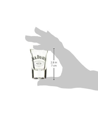 Jack Daniels Licensed Barware Swing Cartouche Shot Glass, 1.5 oz, clear/white