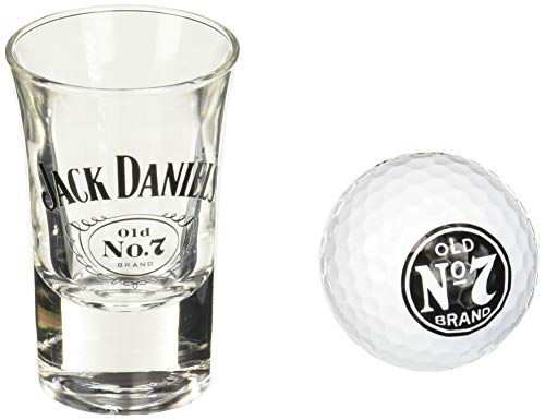 Jack Daniels Licensed Barware Swing Cartouche Shot Glass, 1.5 oz, clear/white