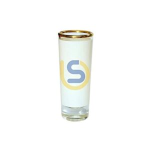 12 Pieces 1.5oz Sublimation Blank Long Shot Glass Bar drink alcohol Tequila Brandy with Golden Rim (4'' x 2'')