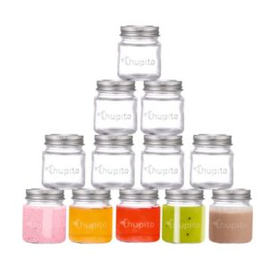 smith's mason jars mini mason jars set of 6 chupito shot glasses with lids - 2oz per shot glass - for parties, arts and crafts storage, drinks, wedding favors