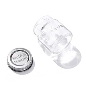 Smith's Mason Jars Mini Mason Jars set of 6 Chupito Shot Glasses with Lids - 2oz Per Shot Glass - For Parties, Arts and Crafts Storage, Drinks, Wedding Favors