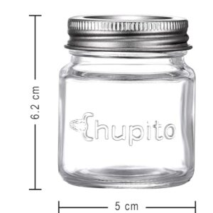 Smith's Mason Jars Mini Mason Jars set of 6 Chupito Shot Glasses with Lids - 2oz Per Shot Glass - For Parties, Arts and Crafts Storage, Drinks, Wedding Favors