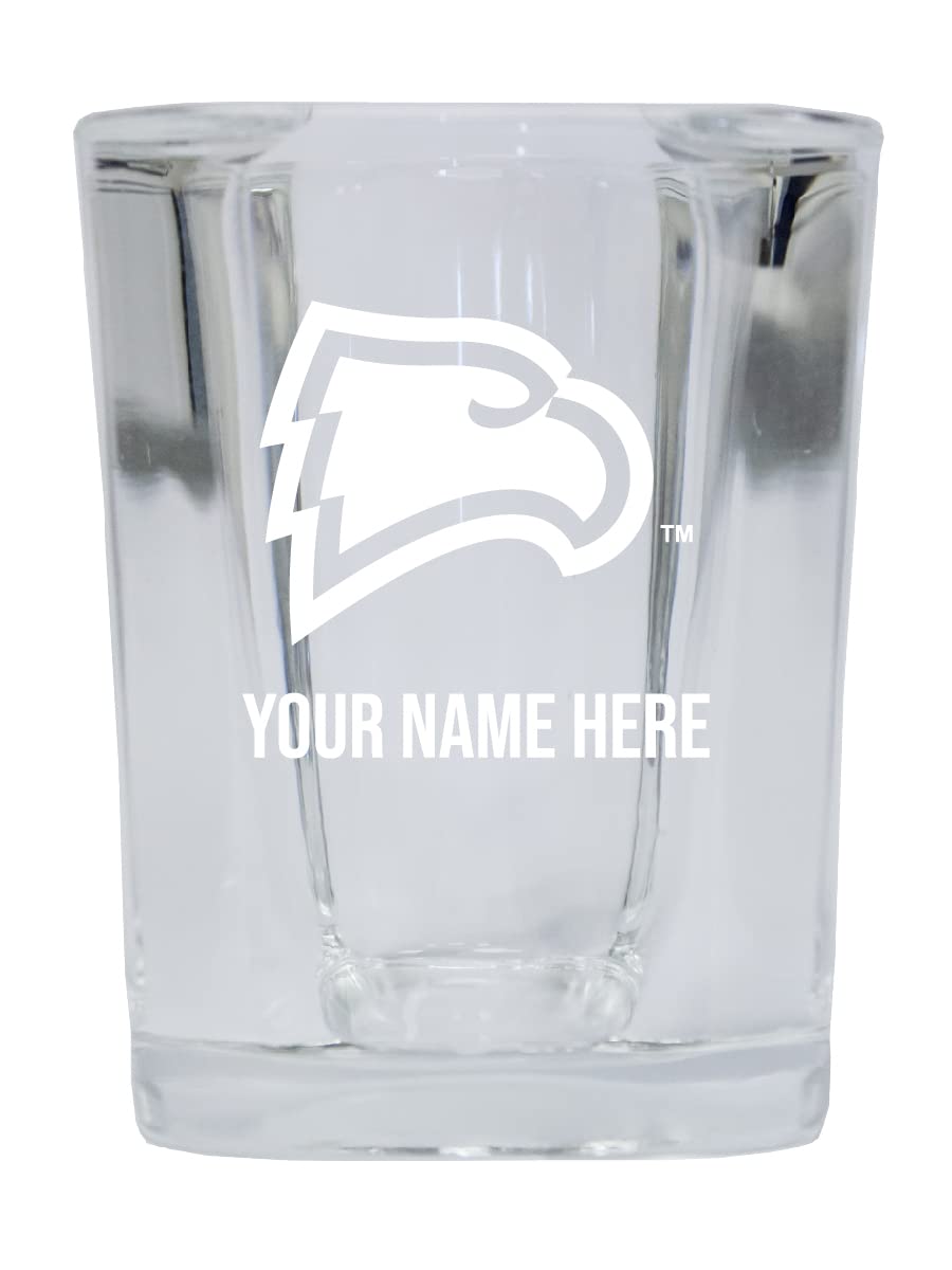 Personalized Customizable Winthrop University Etched Square Shot Glass 2 oz With Custom Name (1) Officially Licensed Collegiate Product