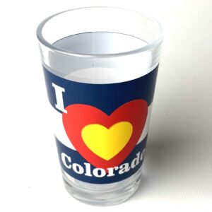 PAYKOC IMPORTS I Heart Colorado Flag Super Double Shot Glass 2.6oz Souvenir