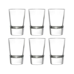 zanzer heavy base clear shot glass 2.25 ounce 6 pack