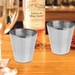 Operitacx 4Pcs Mini Travel Shot Cups Stainless Steel Shot Glass Drinking Tumbler Beer Wine CupsWhiskey Mugs with Leather Carrying Case for Whiskey Tequila Liquor Barware Gifts (30ml)