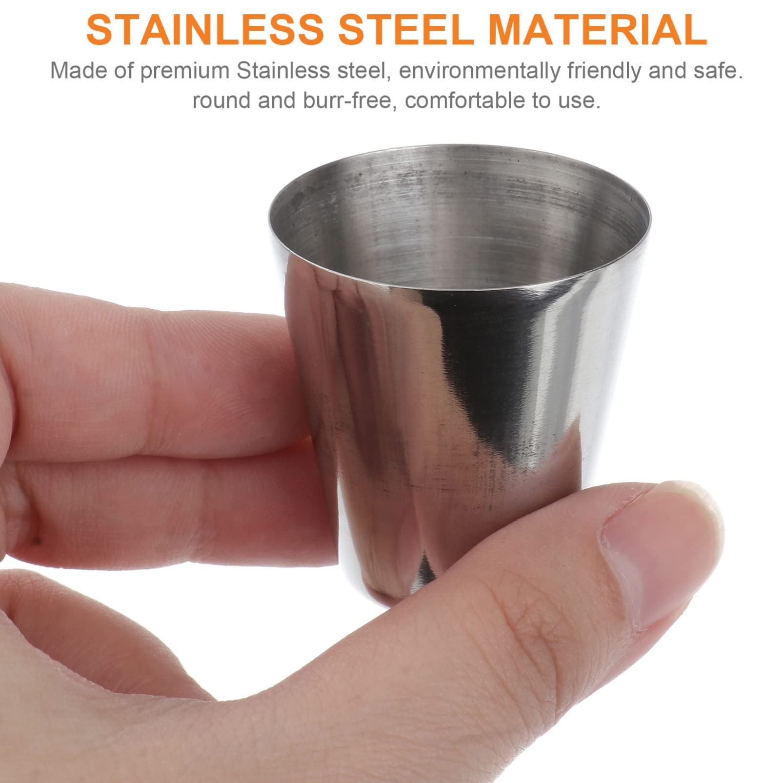 Operitacx 4Pcs Mini Travel Shot Cups Stainless Steel Shot Glass Drinking Tumbler Beer Wine CupsWhiskey Mugs with Leather Carrying Case for Whiskey Tequila Liquor Barware Gifts (30ml)