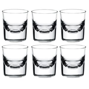 zanzer heavy base large whiskey clear shot glass 4.5 ounce 6 pack