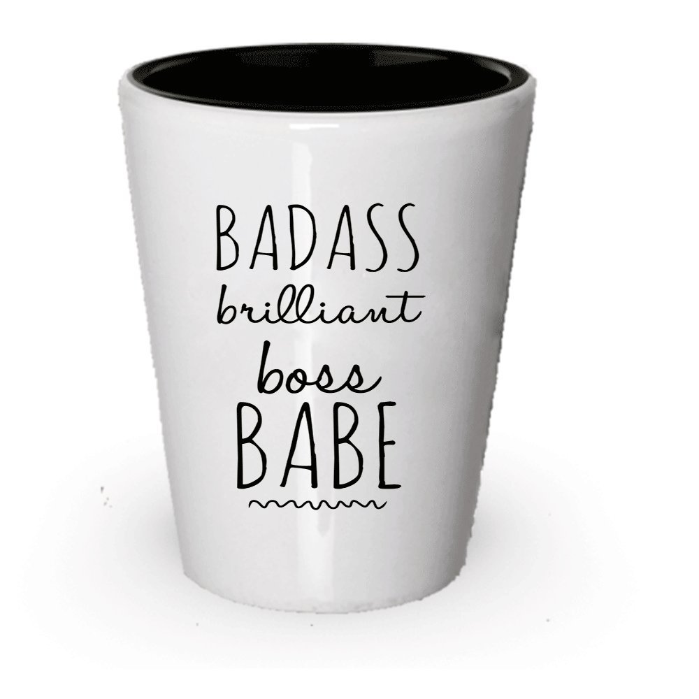 Gifts For Babe Boss Shot Glass - Boss Base - Badass Brilliant Boss Babe - Boss Lady - You Best Bossy - Birthday Christmas - Room Decor For Office Desk - Unique Present Idea (1)