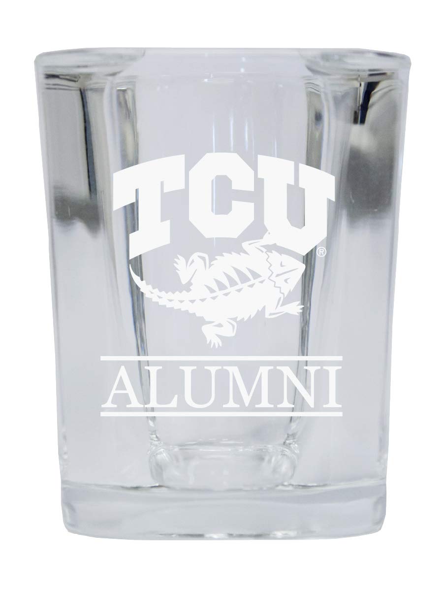 TCU Horned Frogs 2 Ounce Square Shot Glass laser etched logo Design Officially Licensed Collegiate Product