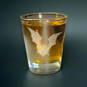 Hip Flask Plus 2oz The Bat Shot Shot Glass