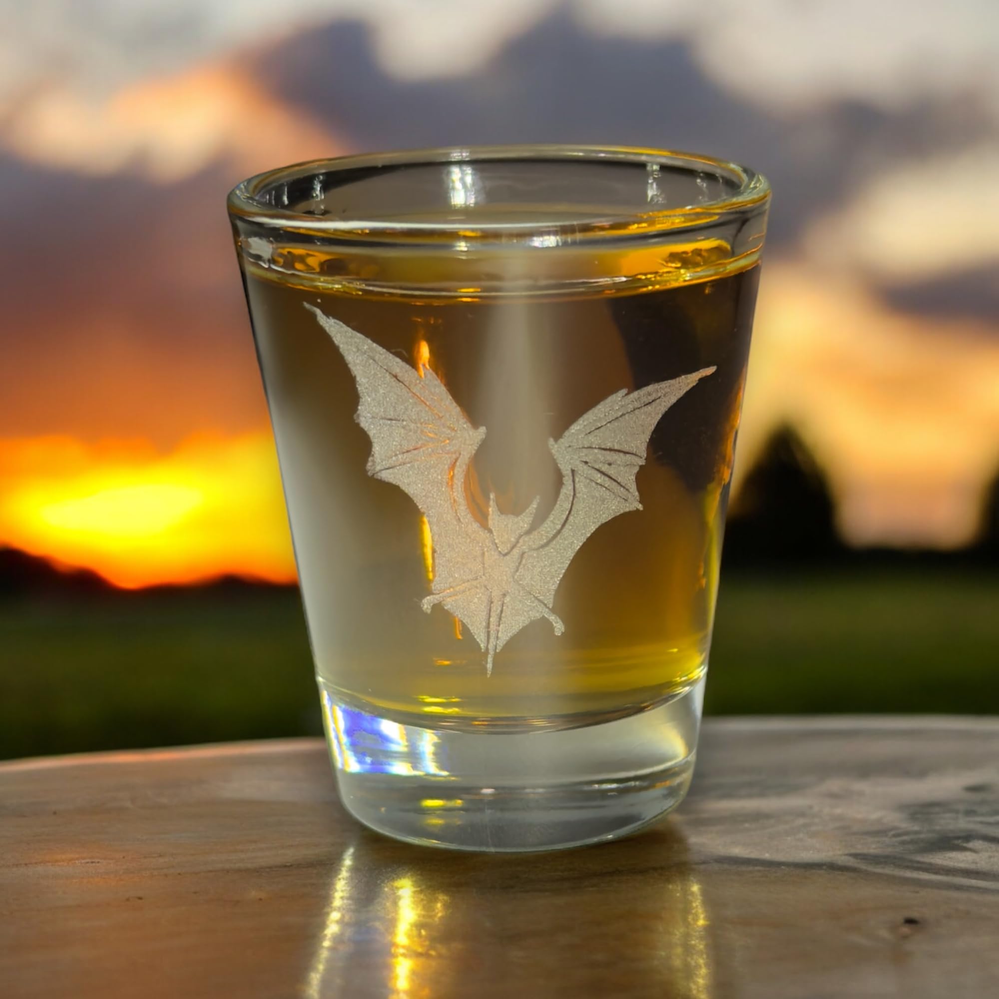 Hip Flask Plus 2oz The Bat Shot Shot Glass