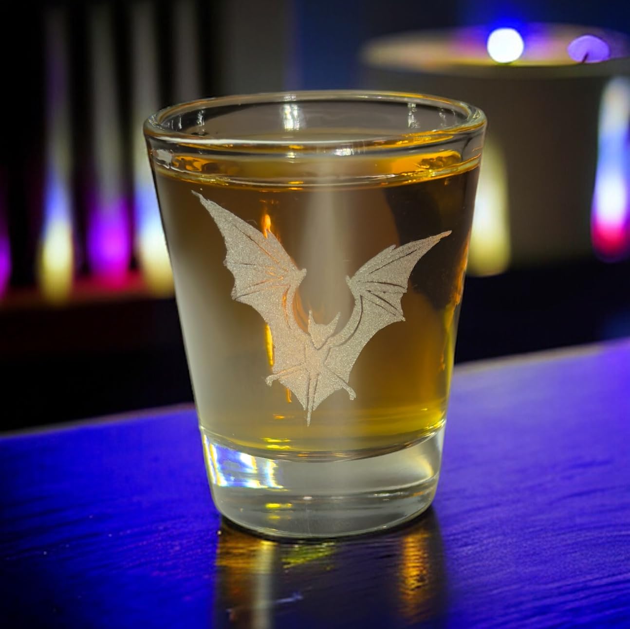 Hip Flask Plus 2oz The Bat Shot Shot Glass