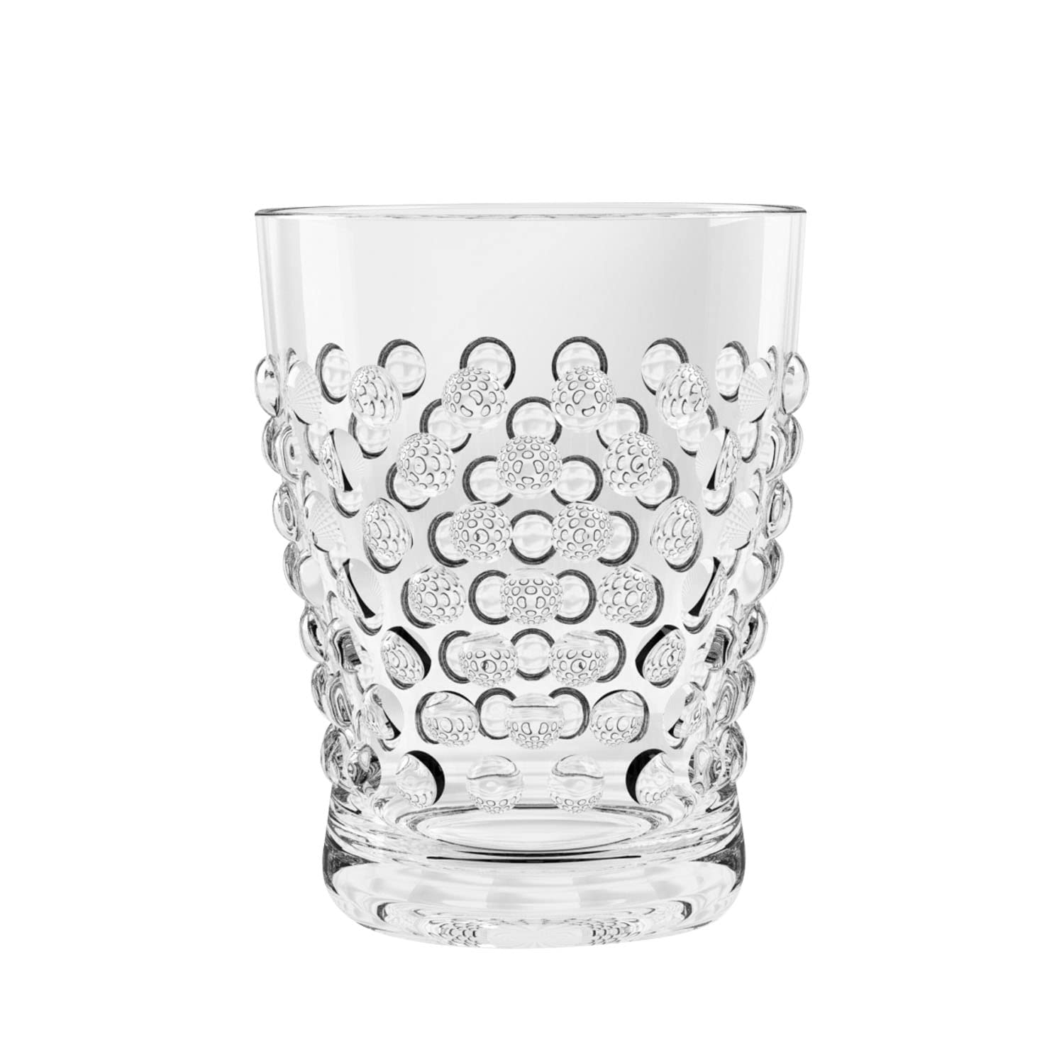 TarHong Hobnail Premium Plastic Drinkware Tumbler/Double Old Fashioned, 14 Ounce, Clear, Set of 6