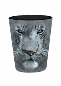 white tiger face 2oz shot glass