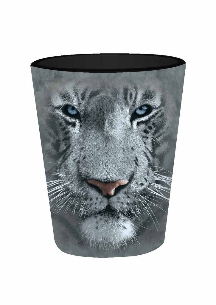 White Tiger Face 2oz Shot Glass