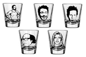 5 set of always sunny in philadelphia shot glasses