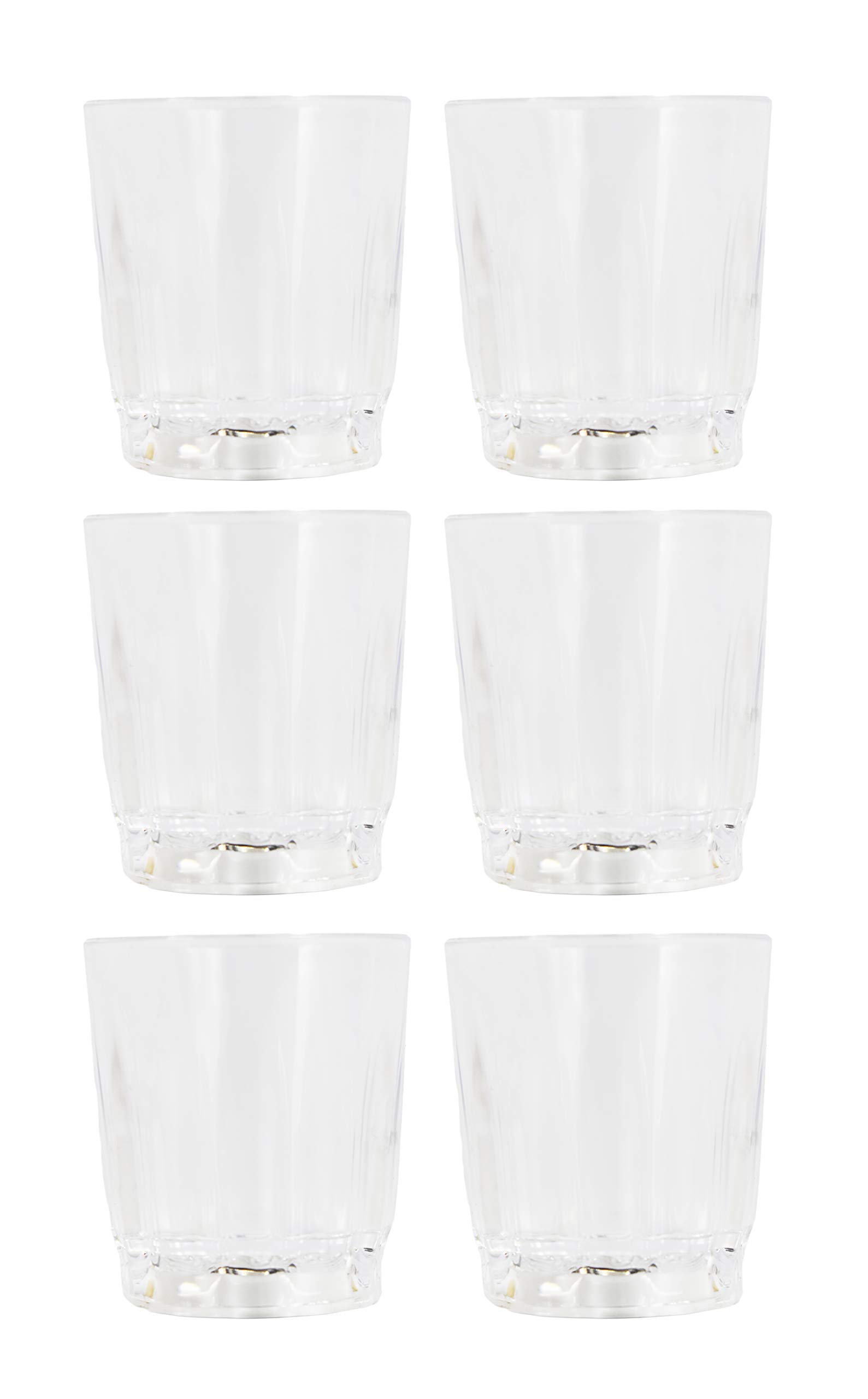 Set of 6 Crystal Clear Party L.E.D Light Up Shot Glasses - All One Size - Holds 2 fl. oz. (59 mL)