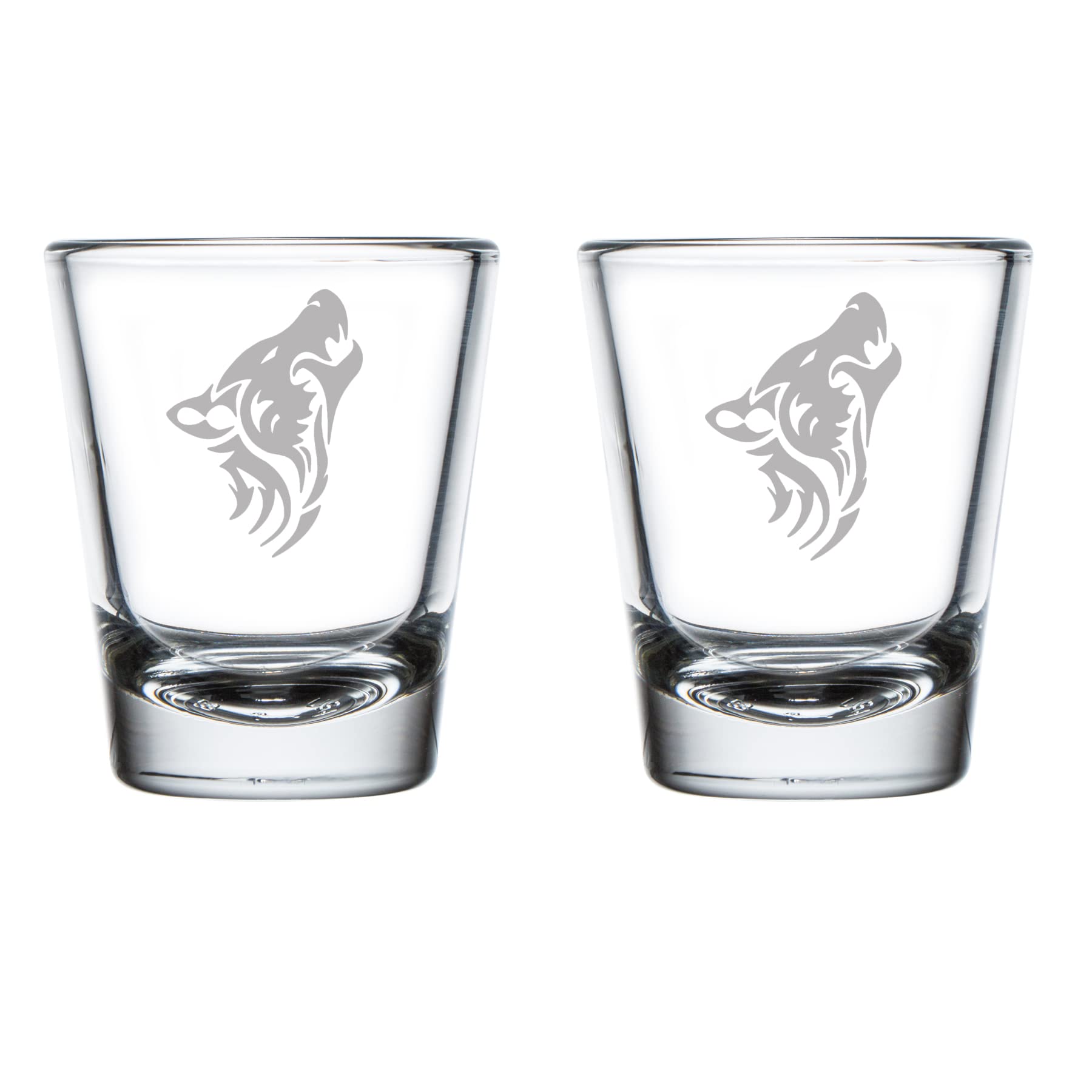 MIP Set of 2 Shot Glasses 1.75oz Shot Glass Tribal Wolf