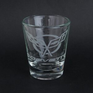 corvette shot glass with c5 corvette logo : 1997-2004 c5 & z06