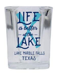 r and r imports lake marble falls texas souvenir 2 ounce square base liquor shot glass paddle design