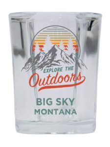 r and r imports big sky montana explore the outdoors souvenir 2 ounce square base liquor shot glass