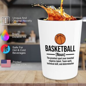 Flairy Land Basketball Shot Glass 1.5oz - Basketball definition - Playmaker Center Point Guard Shooting Guard Teammate Basketball Coach Trainee