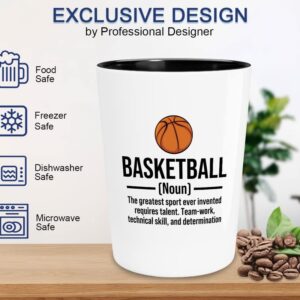 Flairy Land Basketball Shot Glass 1.5oz - Basketball definition - Playmaker Center Point Guard Shooting Guard Teammate Basketball Coach Trainee