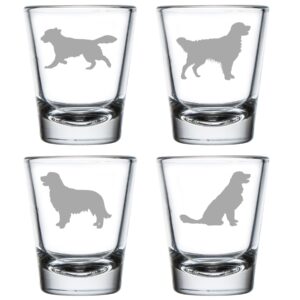 mip set of 4 shot glasses 1.75oz shot glass golden retriever collection gift