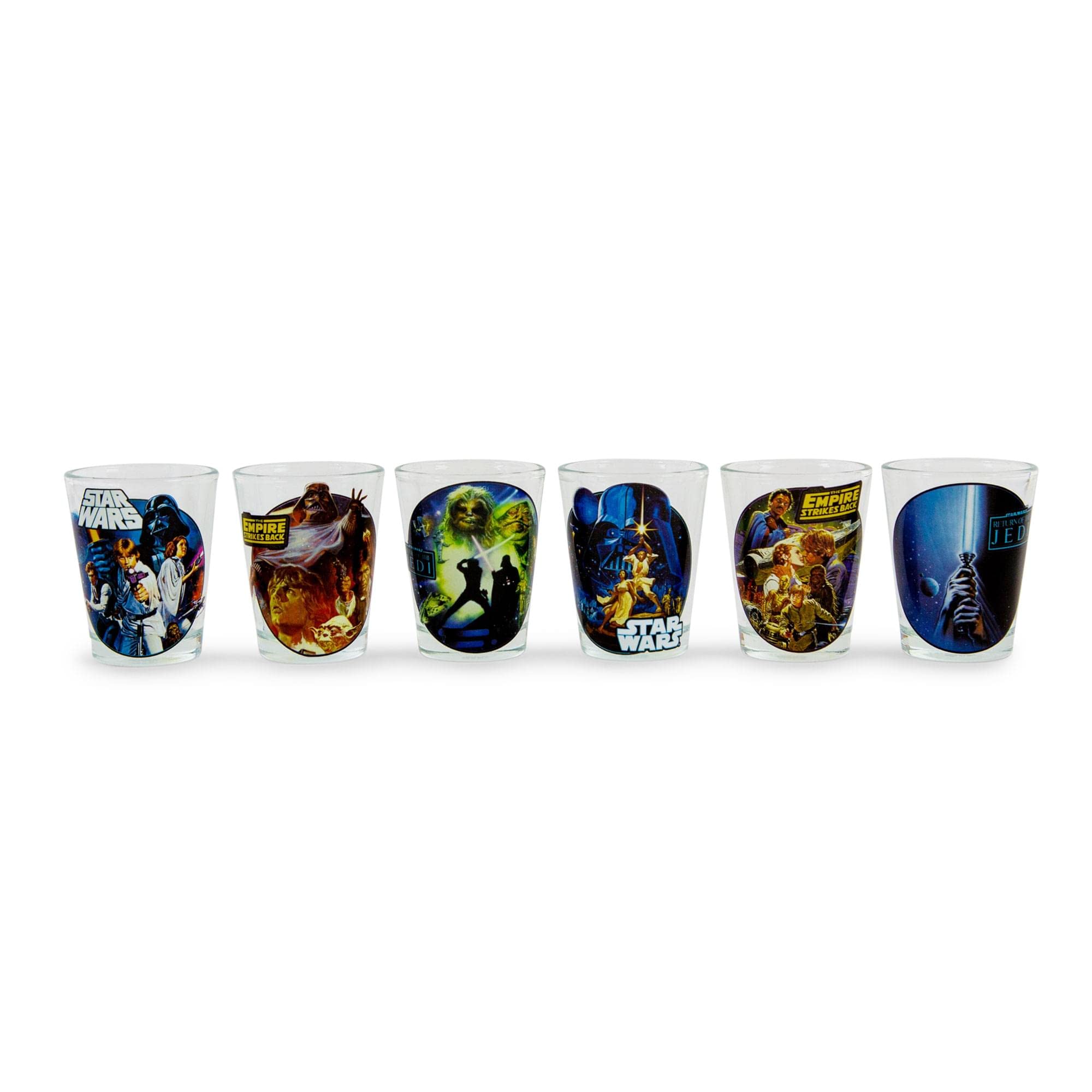 Silver Buffalo Star Wars Original Trilogy 2-Ounce Mini Shot Glasses | Set of 6